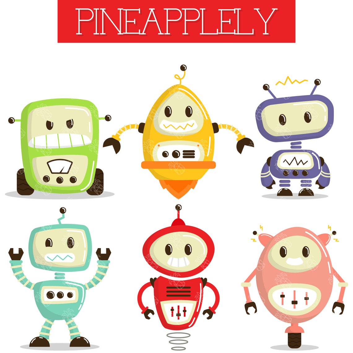 Cute Robots, Science and Technology Digital Clip Art for Planner ...