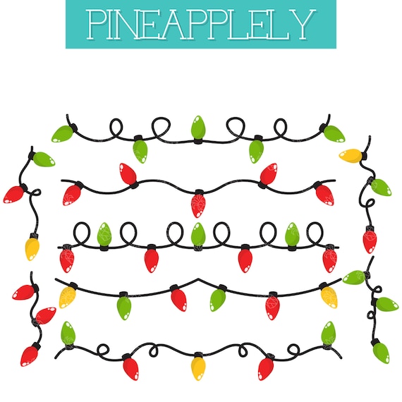 Christmas Lights Holiday String Decorations Digital Clip Art | Etsy