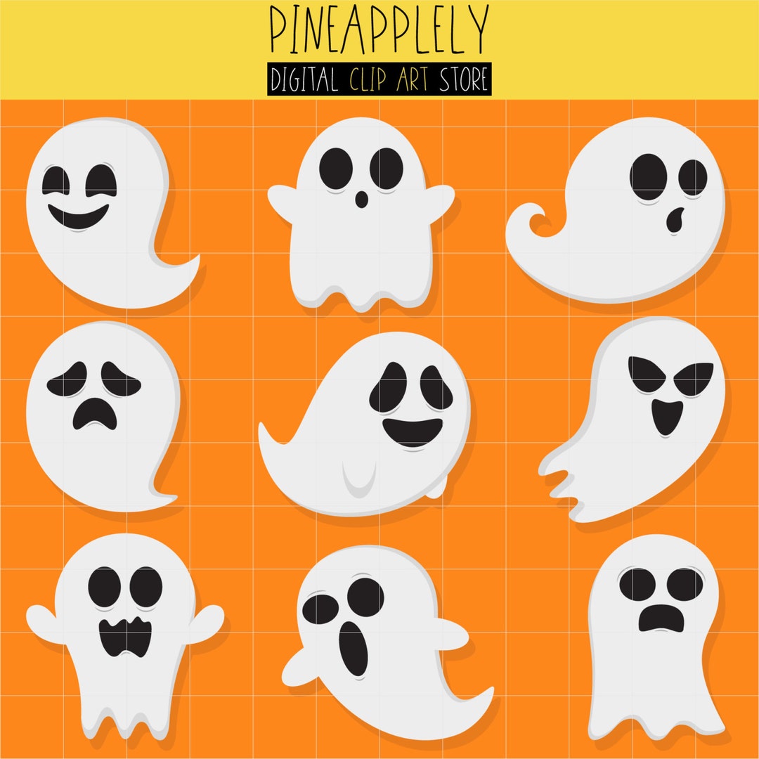 Cute Ghosts, Halloween Party, Haunted House, Trick or Treat Digital ...