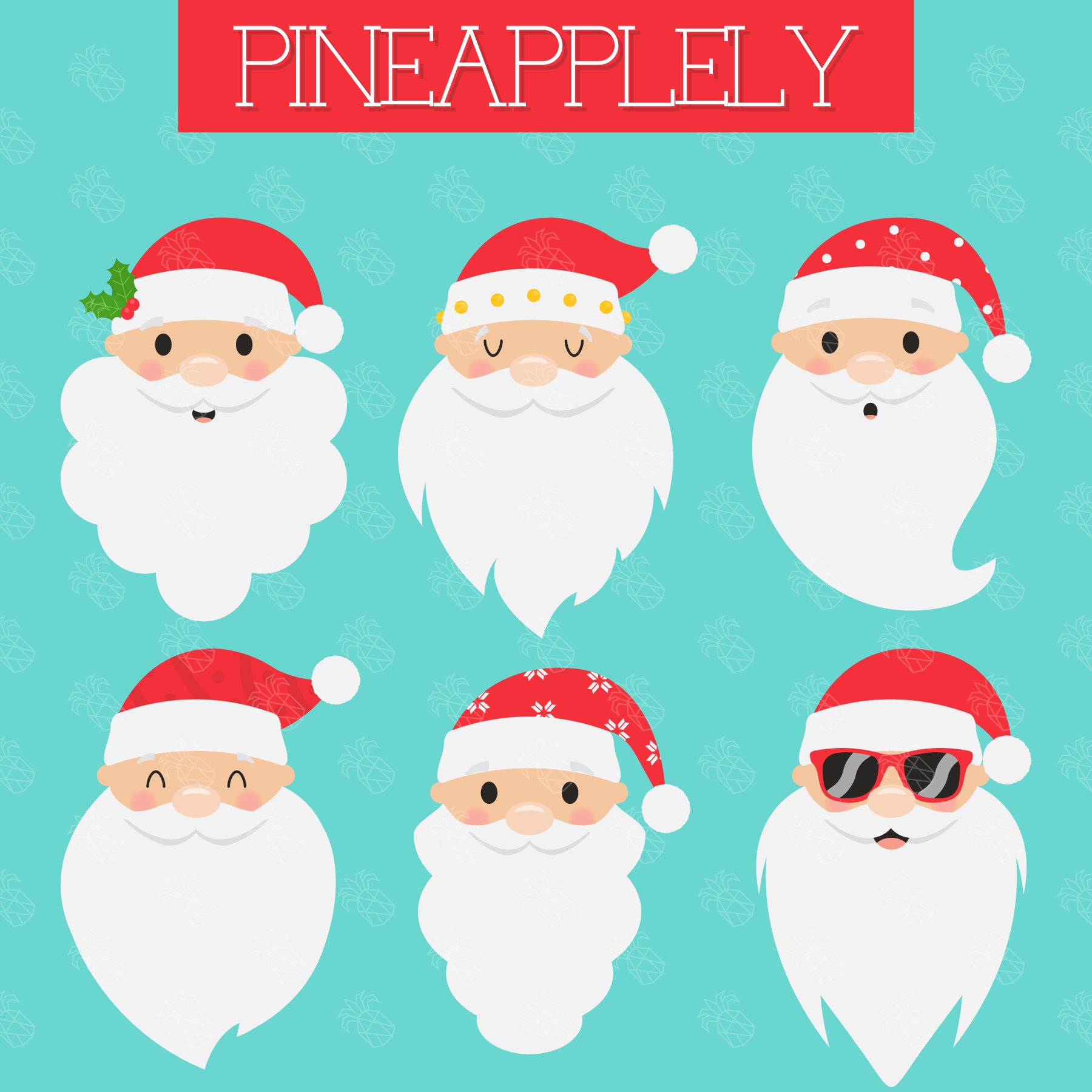 Big Beard Santa Claus, Christmas Season, Winter Digital Clip Art for ...