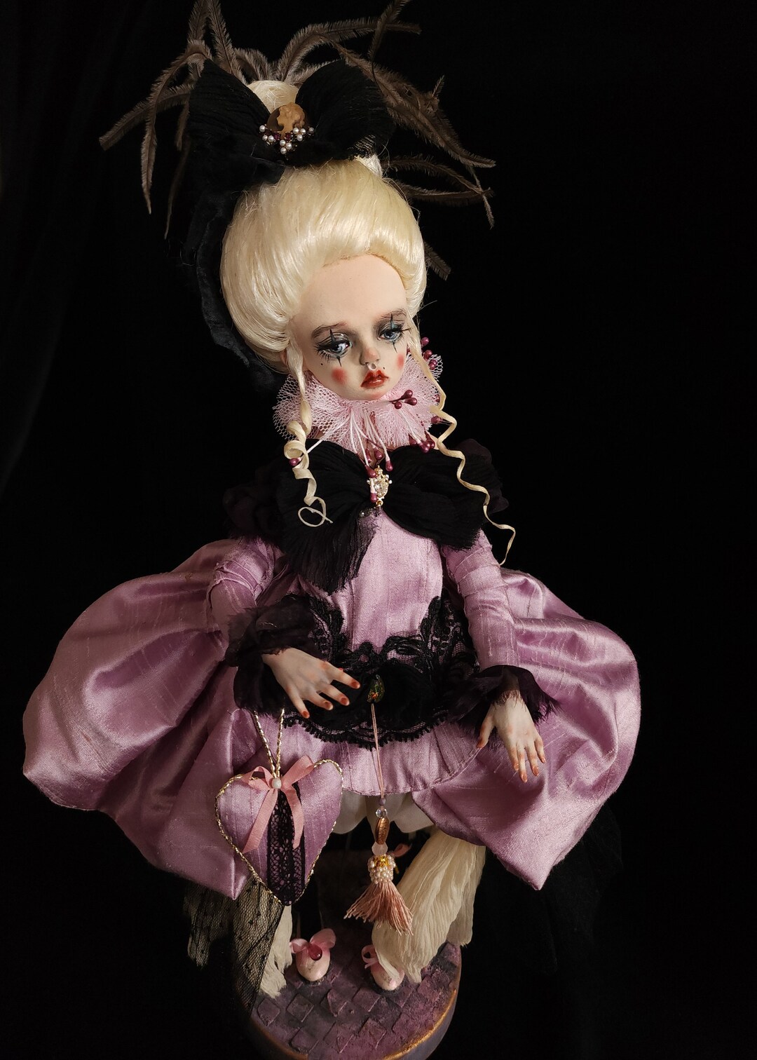 OOAK Polymer Clay Art Doll Rococco Clowness Bea - Etsy