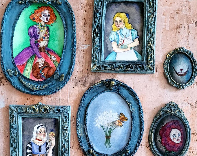 Original Painting "alice in Wonderland"alice in Art/framed Painting ...