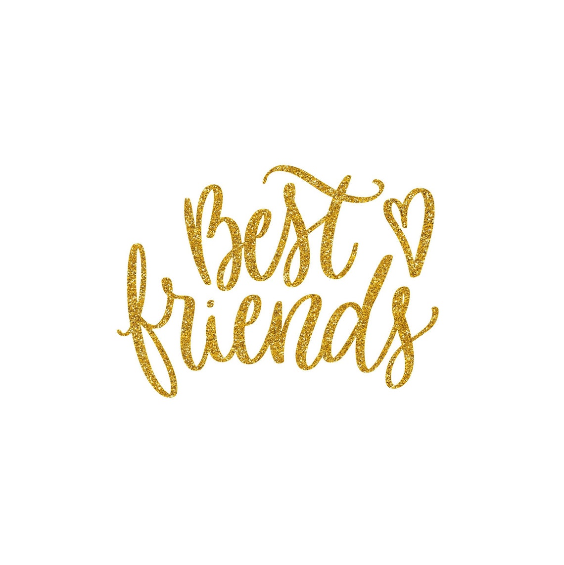 Best Friends with Heart Iron On Decal Glitter & Matte Heat | Etsy