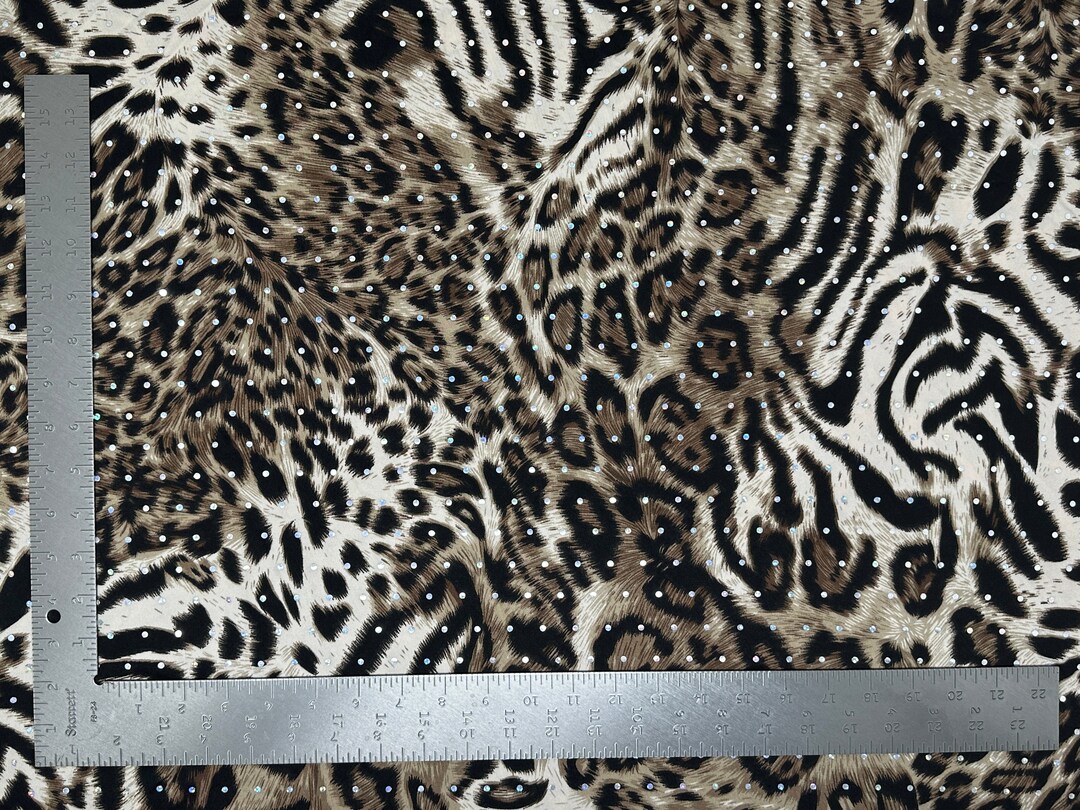ITY Knit Animal Print With Sequins Fabric- Sold by the Yard - Etsy
