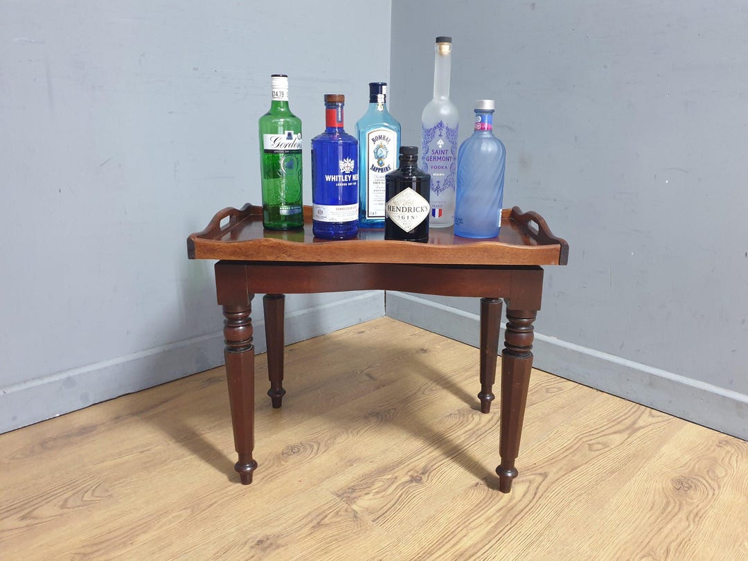 Vintage Mahogany Butlers Tray Side Table With Serving Tray Drinks Table ...