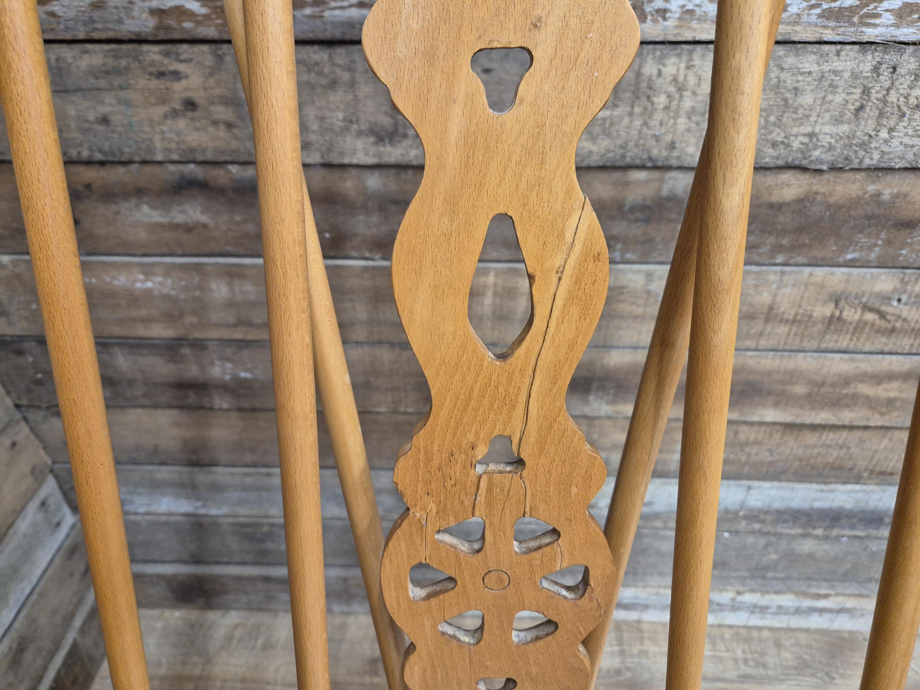 Vintage Wheel Back Country House Lyre Back Windsor Blonde Rocking Chair ...