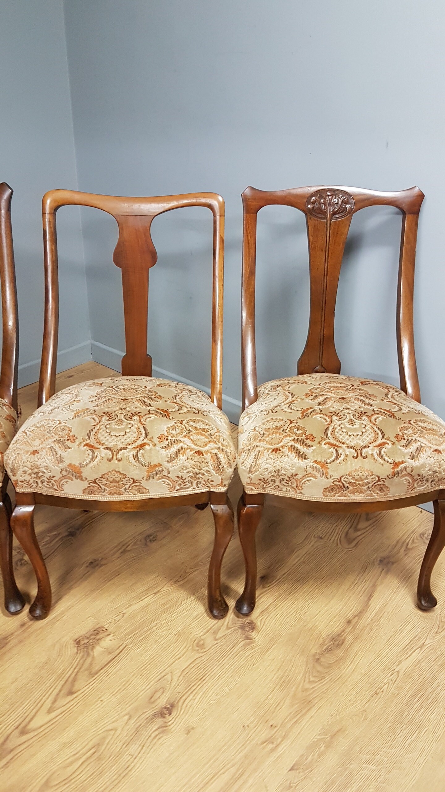 Four Early 20thc Walnut Dining Chairs Raised on Cabriole Legs. | Etsy UK
