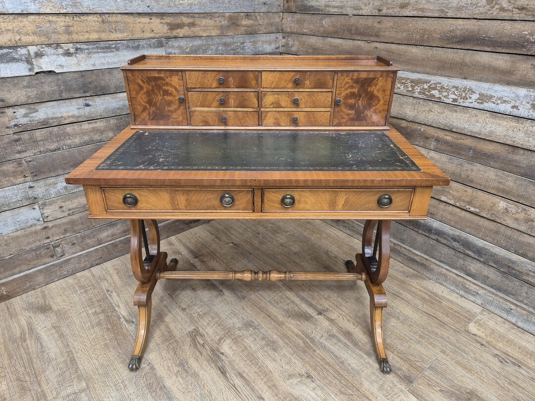 Vintage Repro Mahogany Escritoire Style Writing Desk Study Desk Eight ...