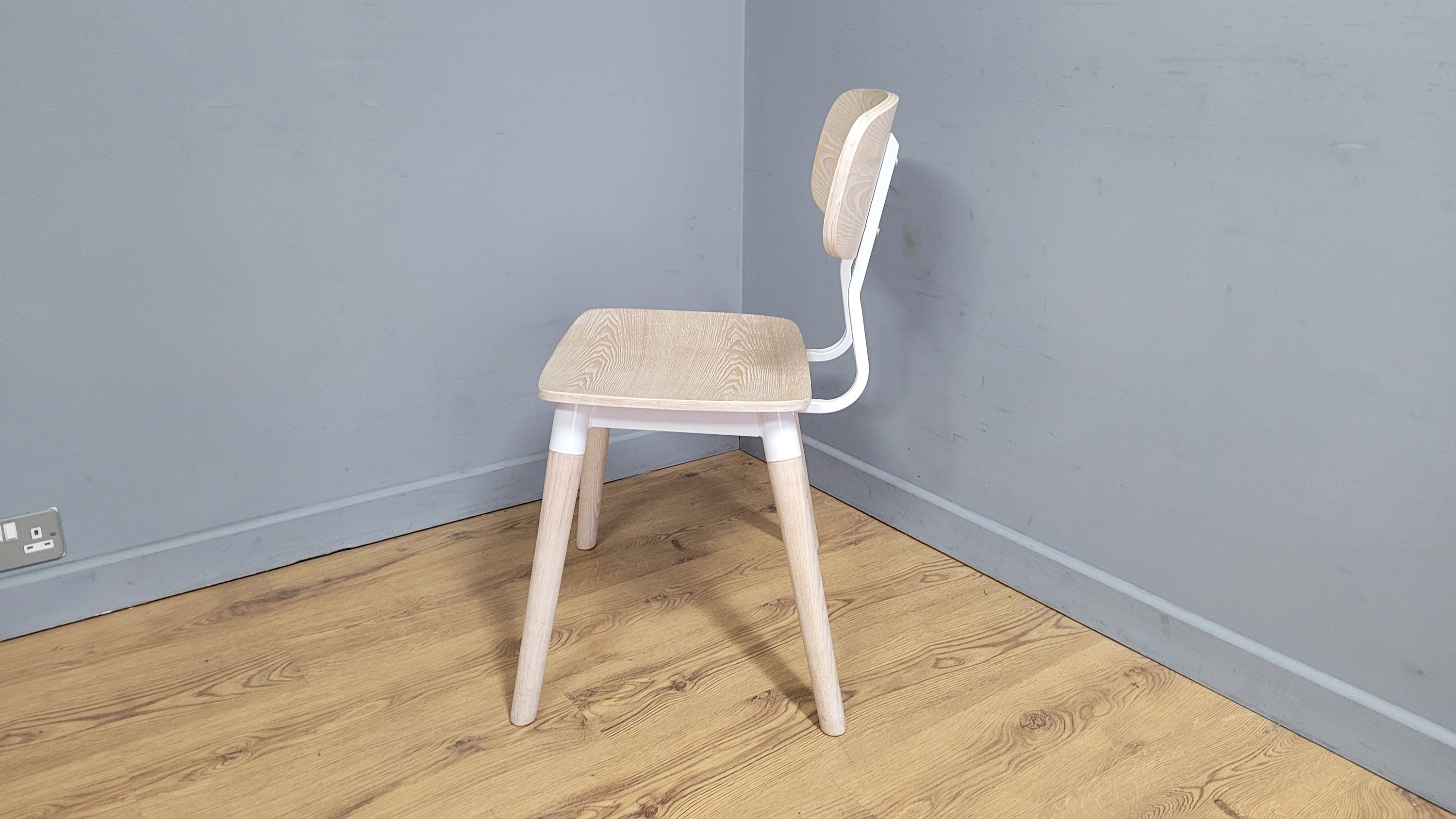 Mid Century Styled Whitewash Chair Metal Legs Stylish Ply | Etsy