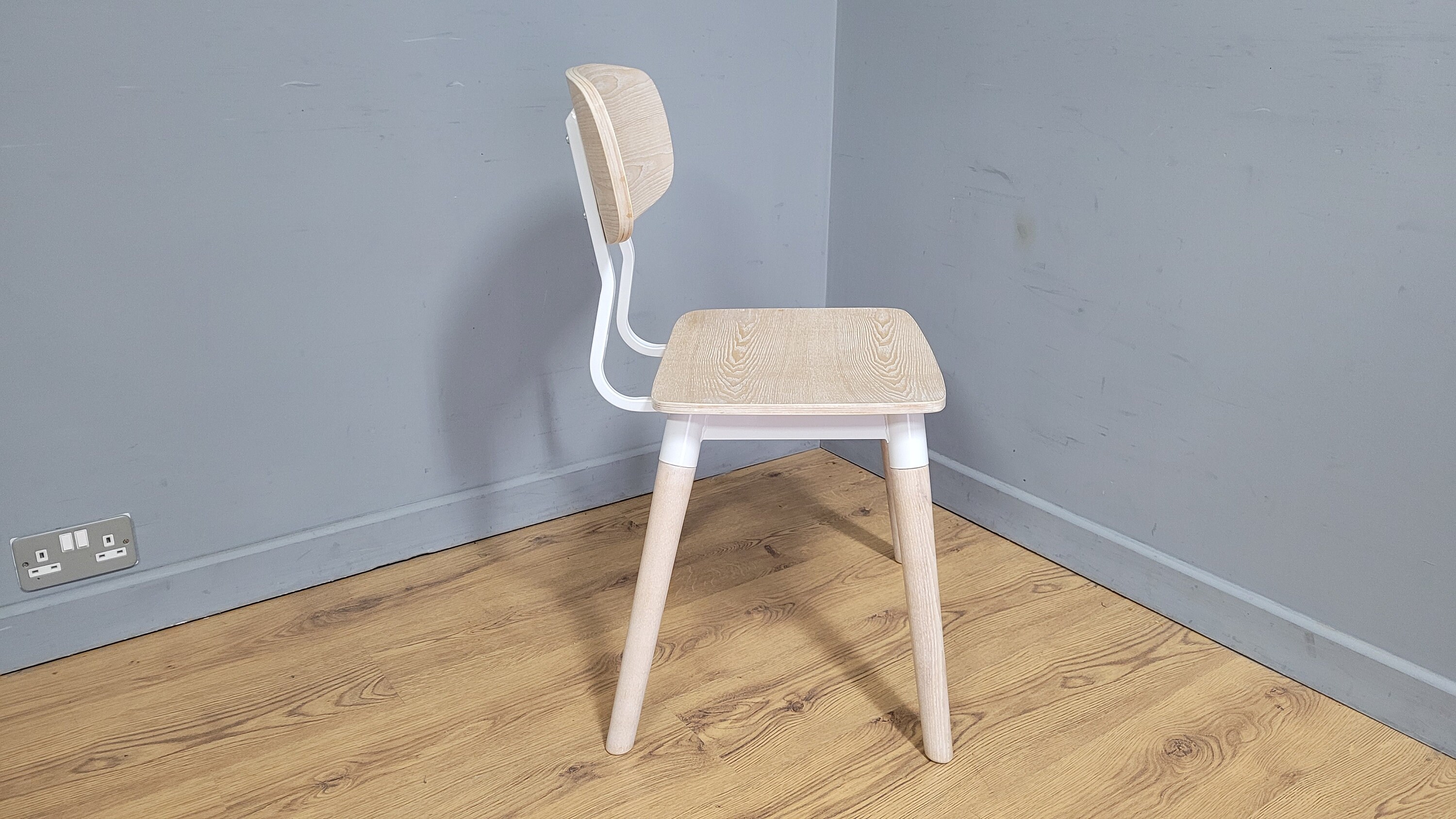 Mid Century Styled Whitewash Chair Metal Legs Stylish Ply | Etsy