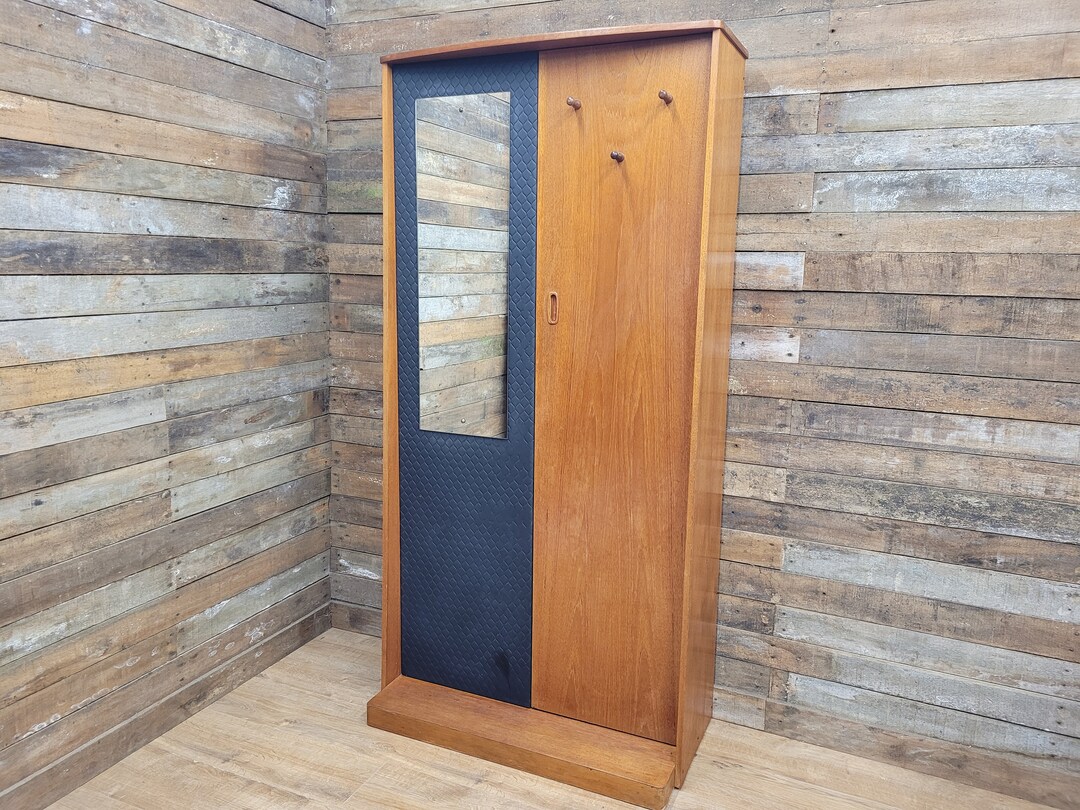Mid Century Teak Hall Coat Stand Cupboard Retro Chic - Etsy