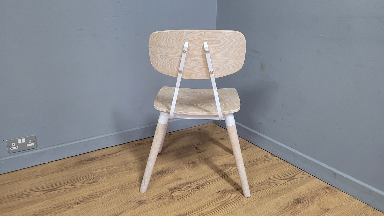 Mid Century Styled Whitewash Chair Metal Legs Stylish Ply | Etsy