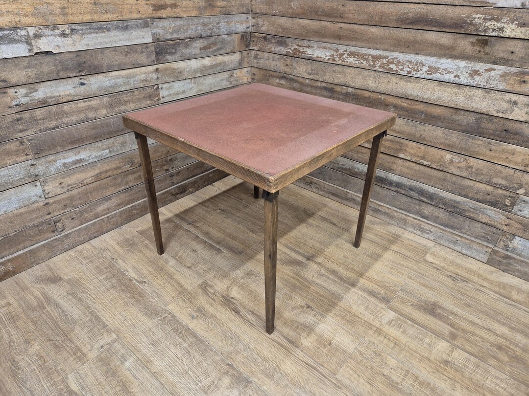 Vintage Oak Framed Vono Folding Card Bridge or Games Table Easy Project ...