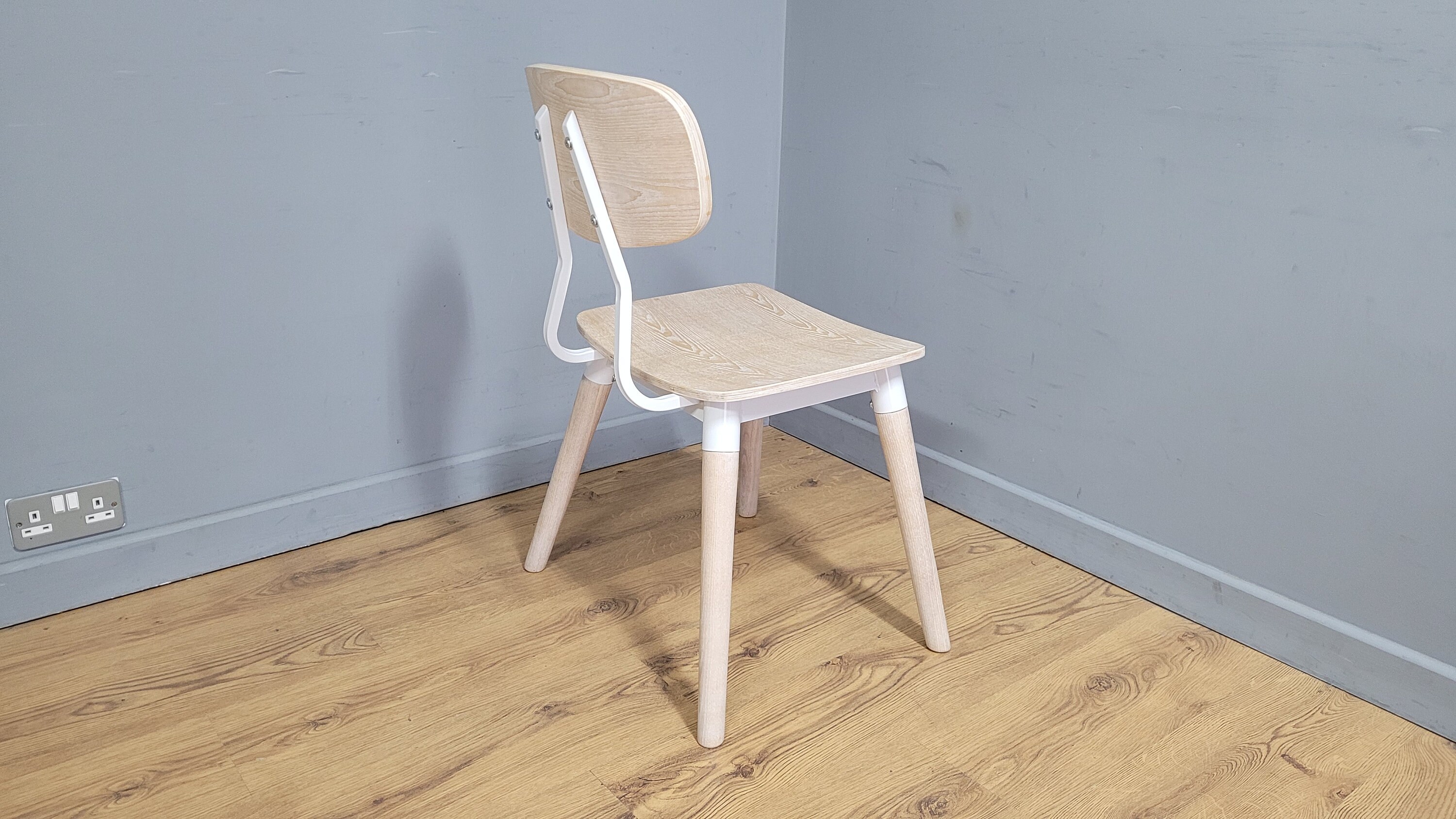 Mid Century Styled Whitewash Chair Metal Legs Stylish Ply | Etsy
