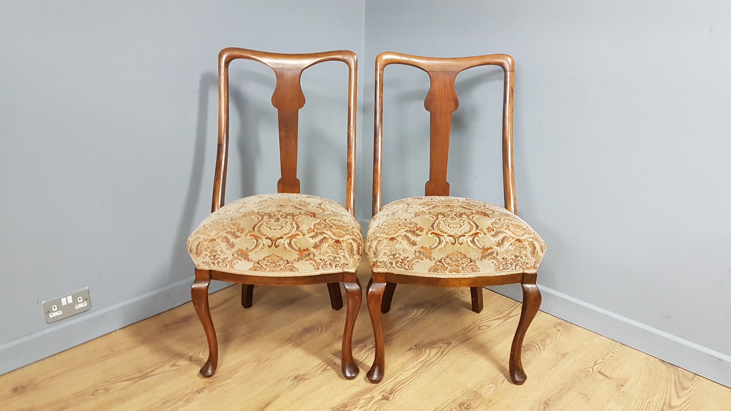 Four Early 20thc Walnut Dining Chairs Raised on Cabriole Legs. | Etsy UK