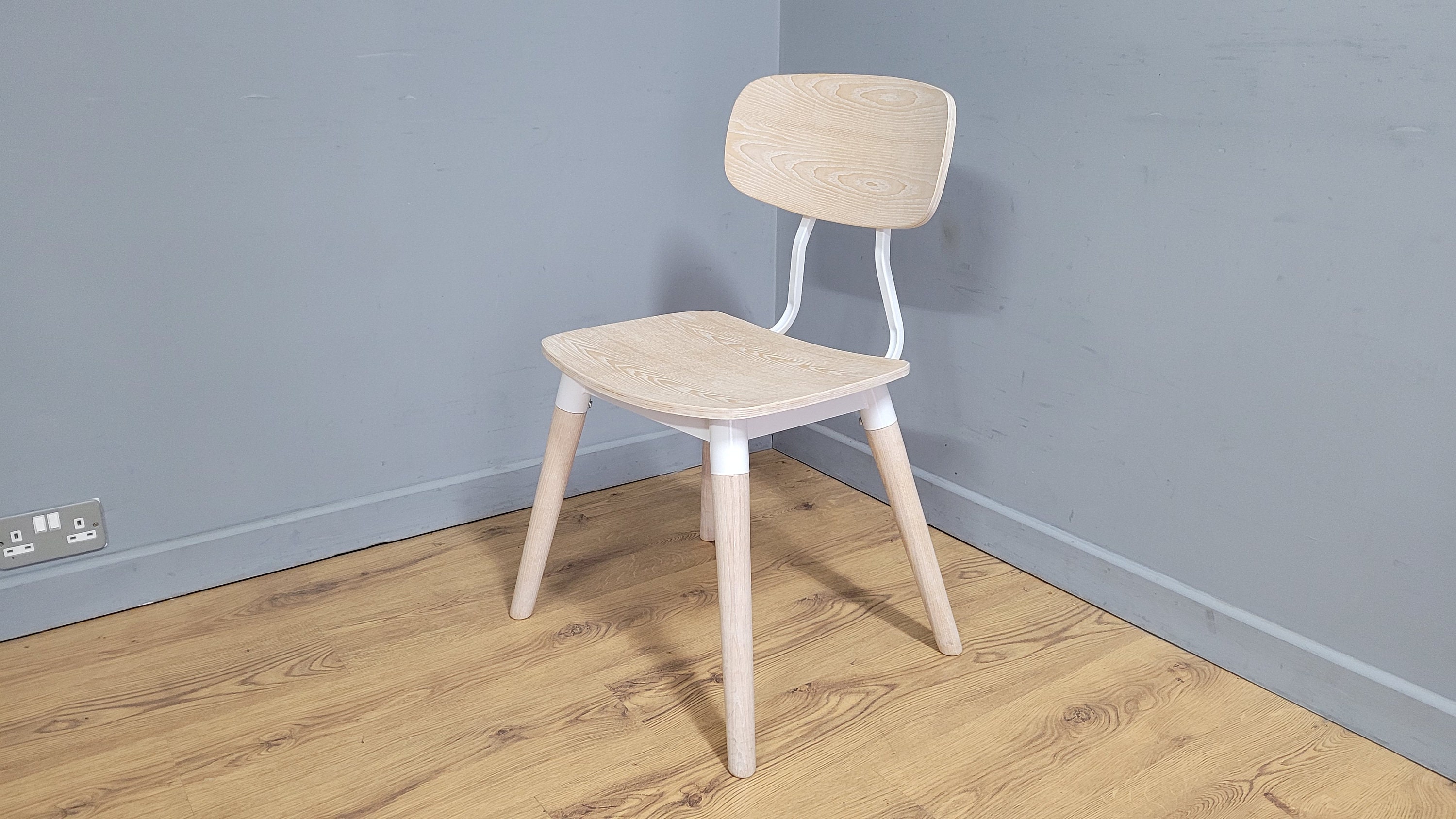 Mid Century Styled Whitewash Chair Metal Legs Stylish Ply | Etsy