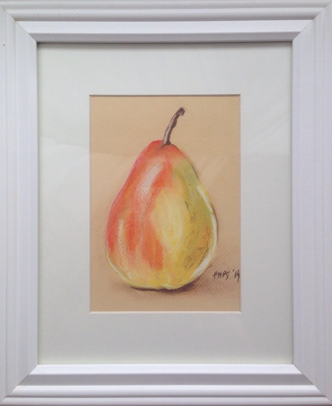 Pastel Drawing, Pear Drawing, Pastel Painting, Home Decor, Art Gift ...