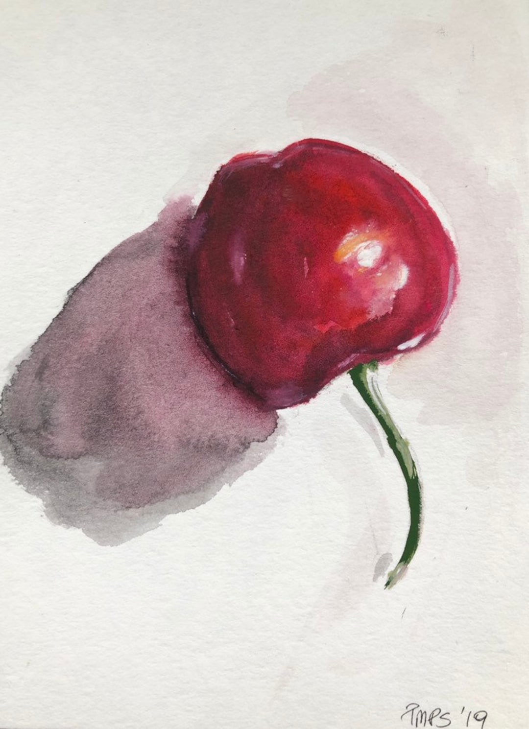Watercolor Painting, Cherry, Still Life, Wall Decor, Home Decor, Wall ...