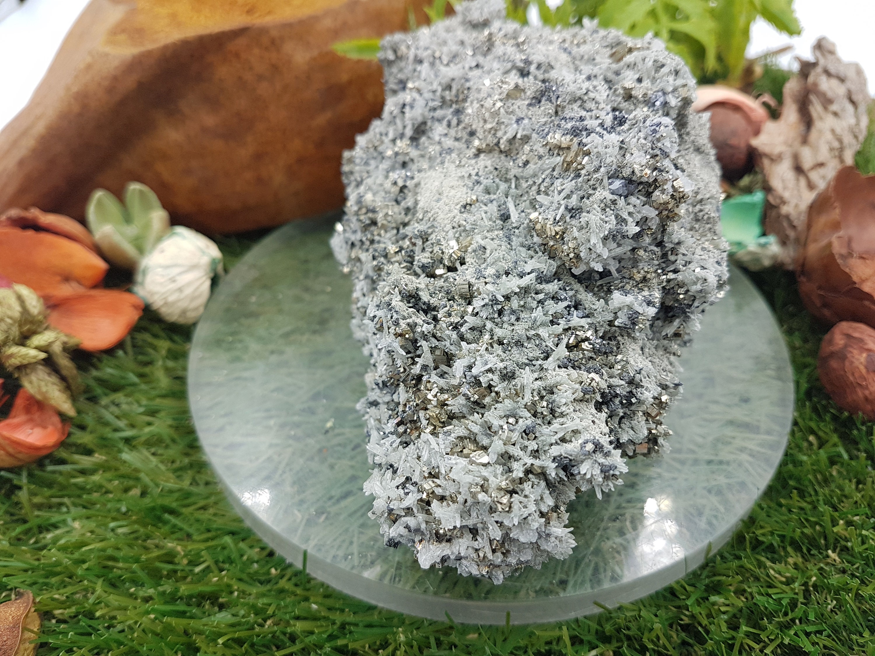 RARE Spikey Quartz with Pyrite Gold Cubes Chalcopyrite | Etsy