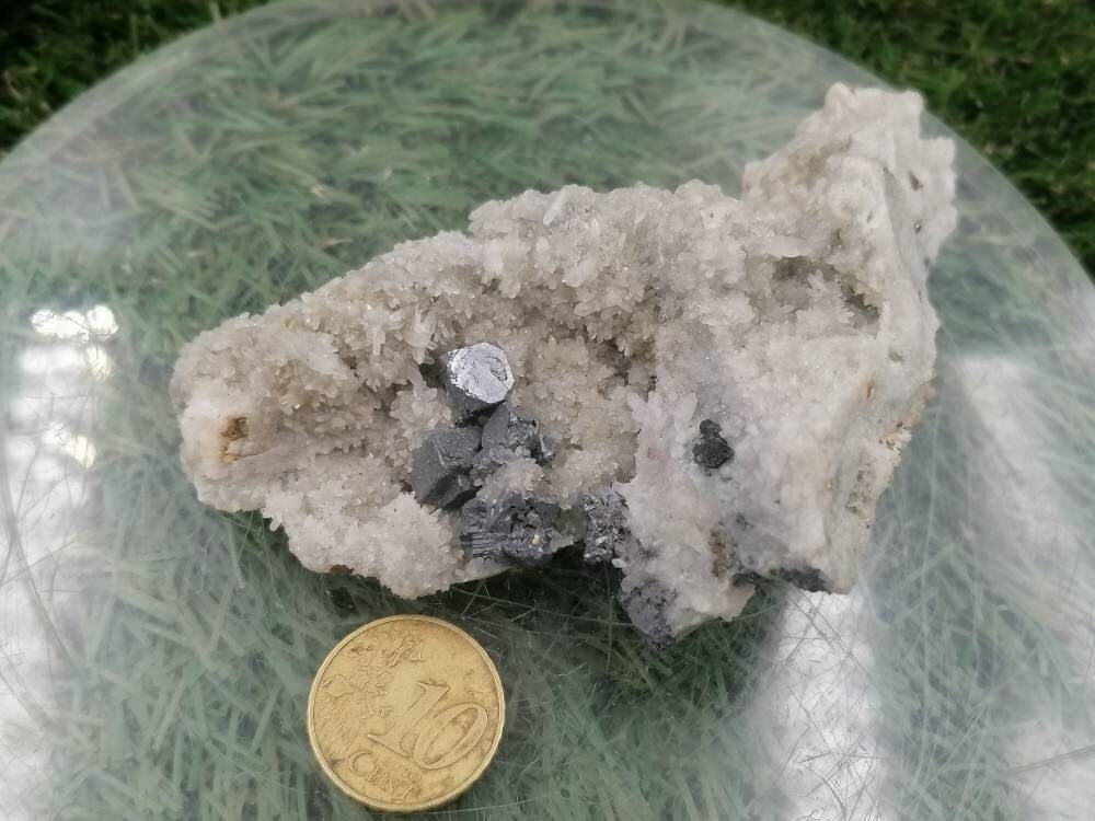 Special Natural Compination of Cluster Quartz Crystal With Calcite ...