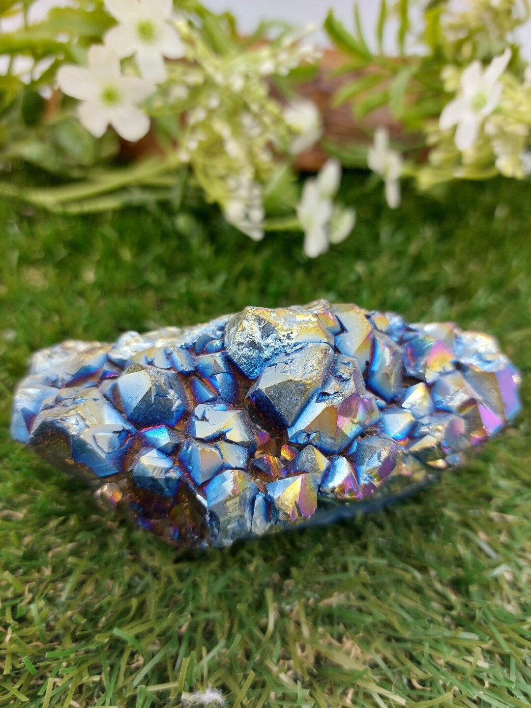 Amethyst Crystal With Titanium Oxidation aura Amazing Collector's Piece ...