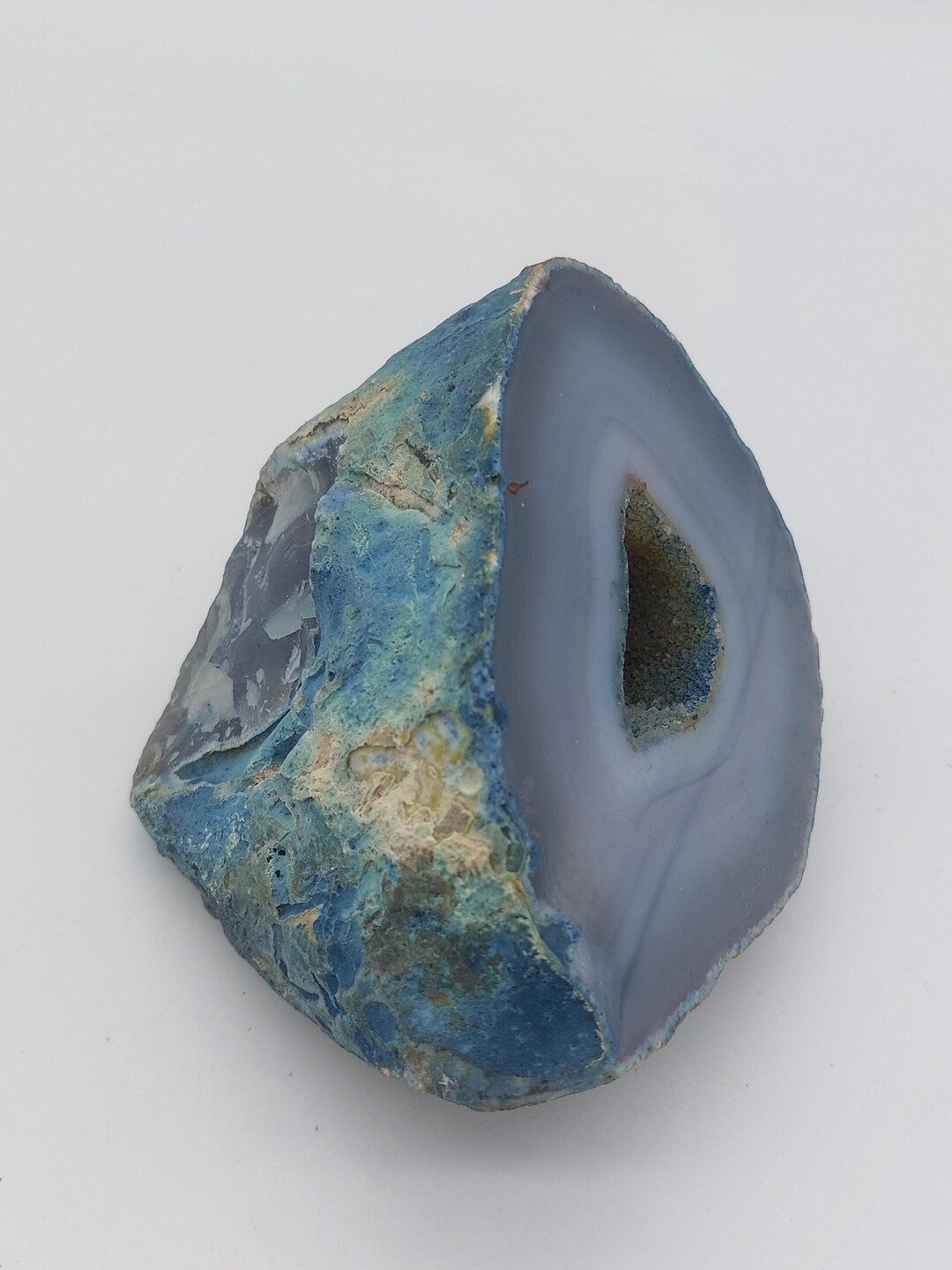 Blue Geody Agate With Crystal Quartz Cave - Healing and Protection ...