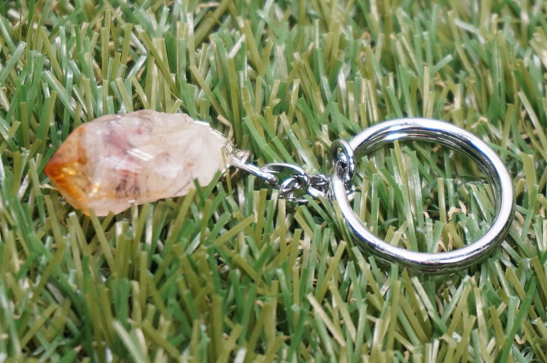 Natural Citrine Keychain Healing Crystal Accessories Zodiac - Etsy