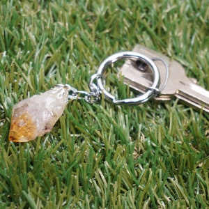 Natural Citrine Keychain Healing Crystal Accessories Zodiac - Etsy