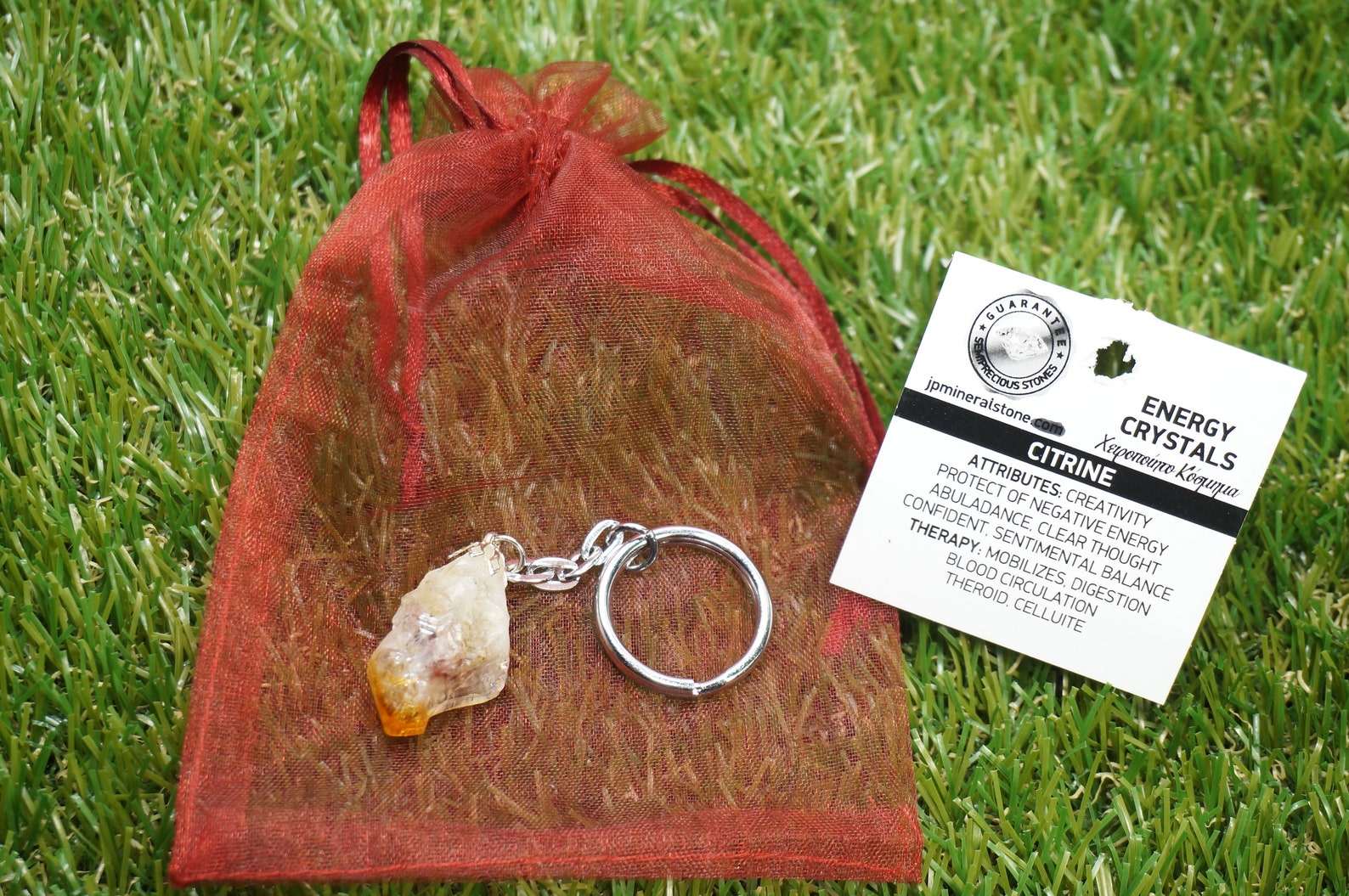 Natural Citrine Keychain Healing Crystal Accessories Zodiac | Etsy