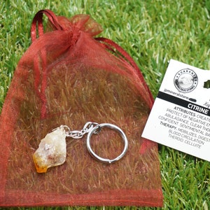 Natural Citrine Keychain Healing Crystal Accessories Zodiac - Etsy