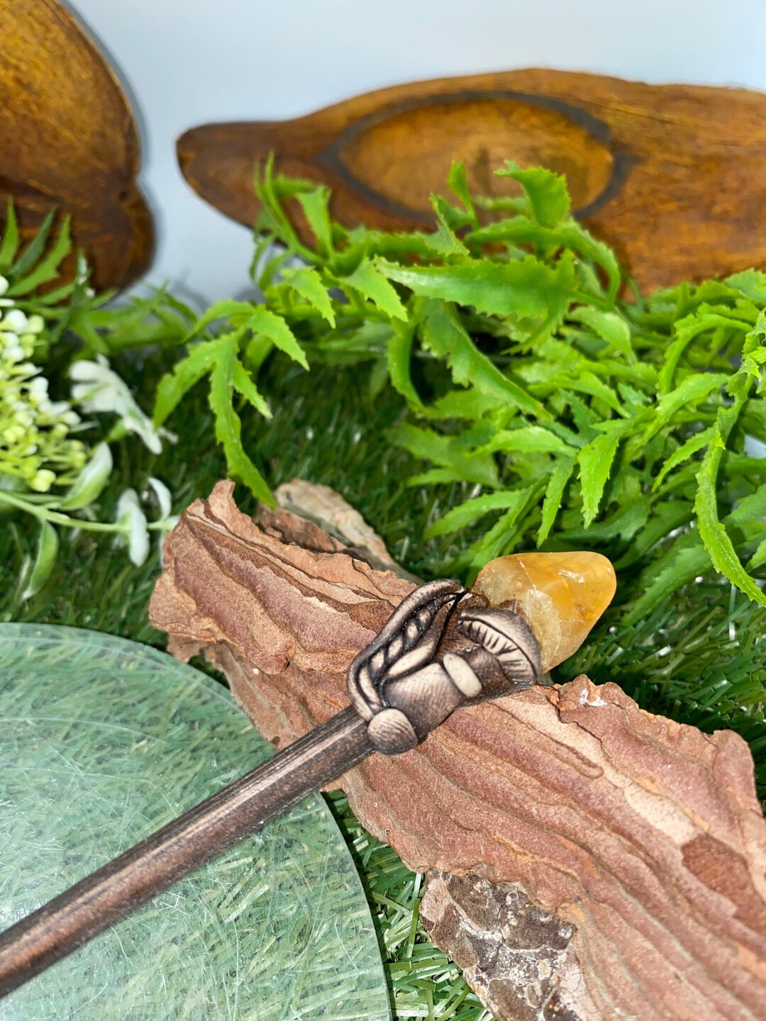 Natural Crystal Citrine Wand -fairy Wand-wizard Wand-nature Wand ...