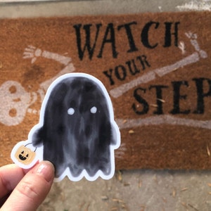 Trick-or-treat Ghostie Vinyl Sticker Halloween Weatherproof - Etsy
