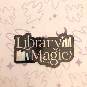 Library Magic HOLOGRAPHIC Vinyl Sticker Magical Library - Etsy