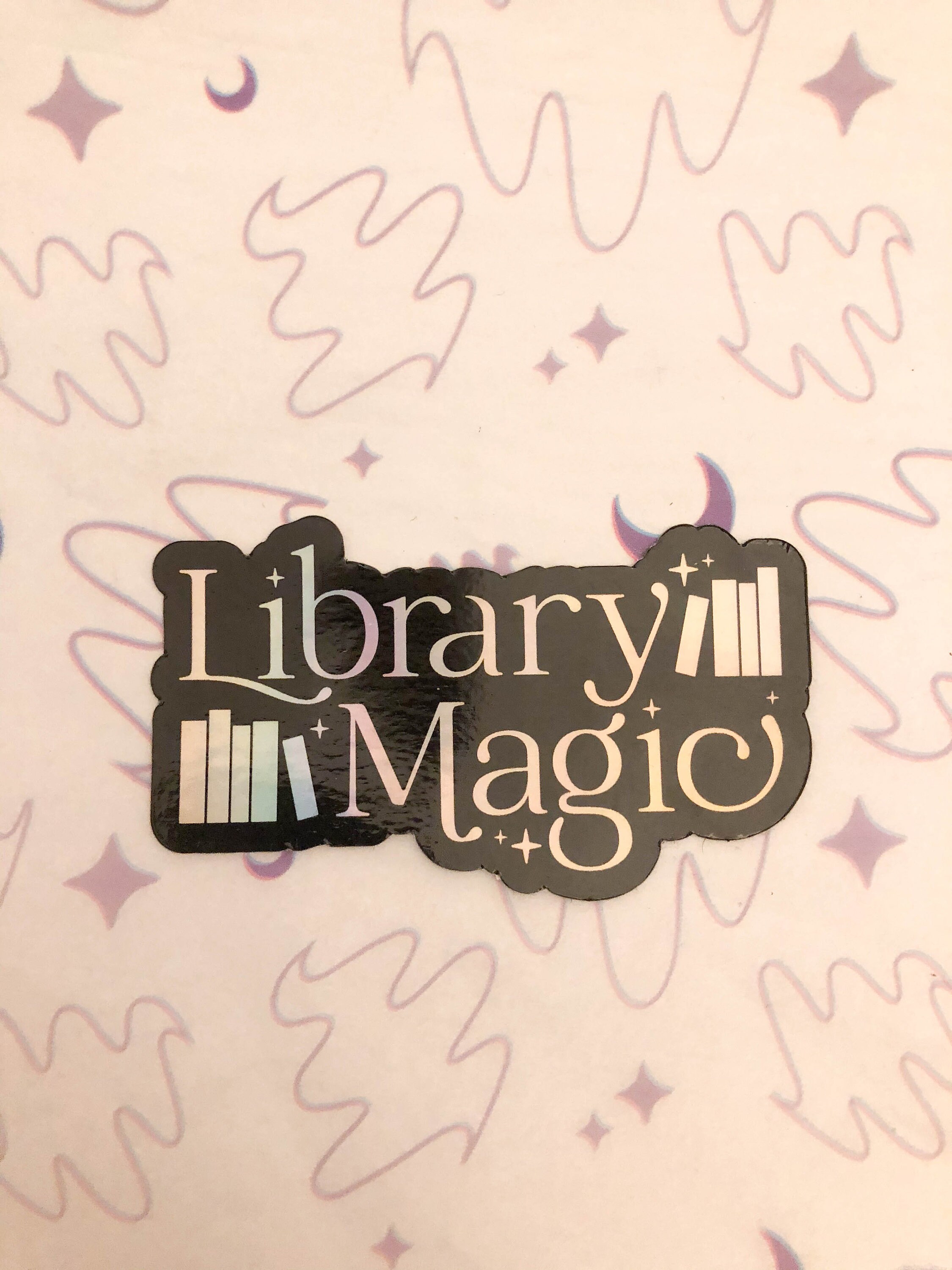 Library Magic HOLOGRAPHIC Vinyl Sticker Magical Library | Etsy