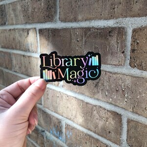 Library Magic HOLOGRAPHIC Vinyl Sticker Magical Library - Etsy