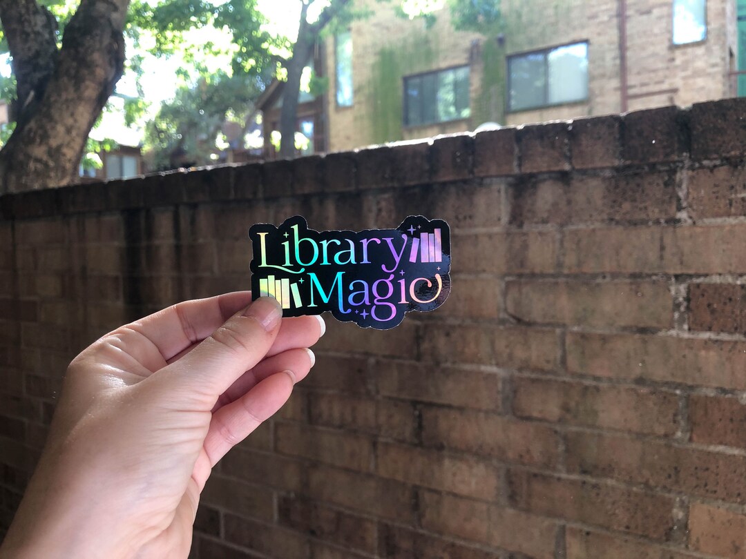 Library Magic HOLOGRAPHIC Vinyl Sticker Magical Library - Etsy