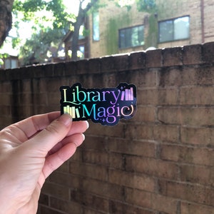 Library Magic HOLOGRAPHIC Vinyl Sticker Magical Library - Etsy