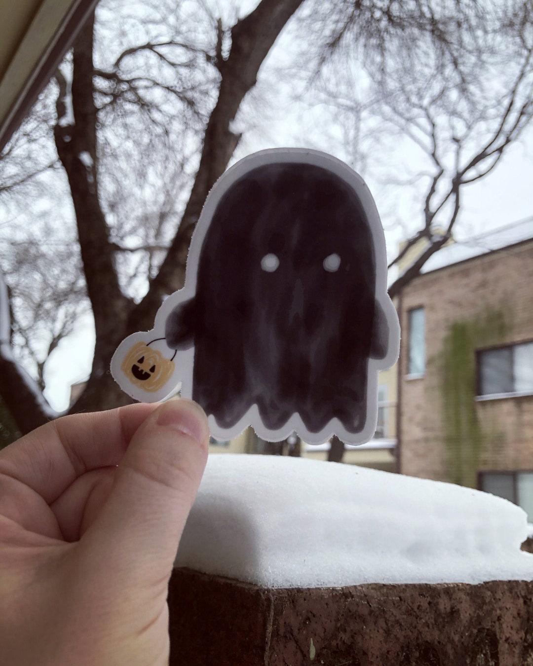Trick-or-treat Ghostie Vinyl Sticker Halloween Weatherproof - Etsy