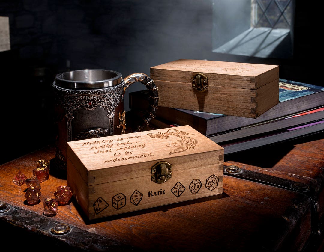 Large Personalised Dice Box, Pathfinder, Dungeons and Dragons, Dice Box ...