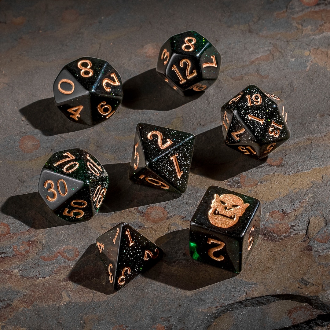 Orc Dice RPG Set of 7 'spirit Of' the Dark - Etsy