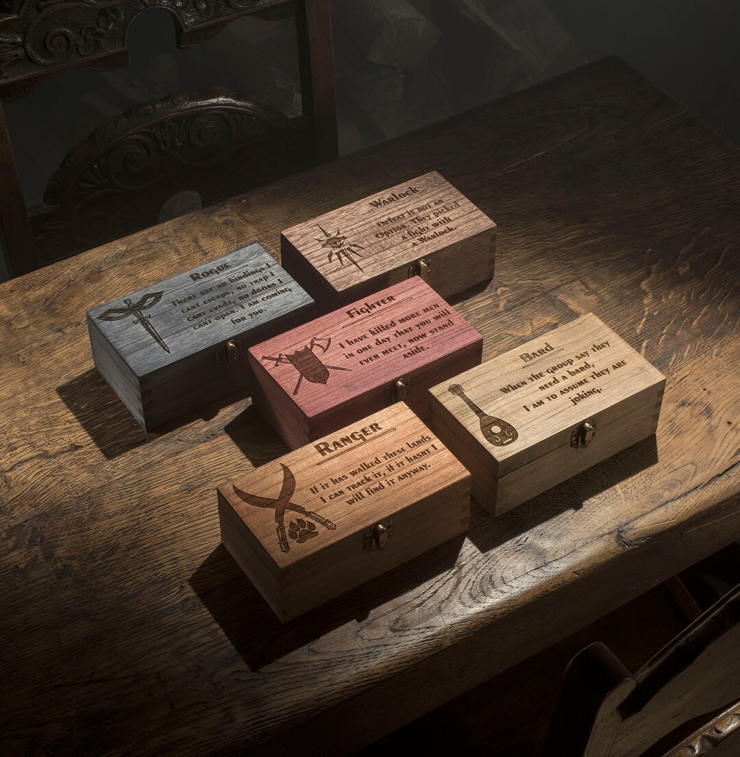 Large Character Classes Dice Box, RPG Dice Box, Pathfinder Dice, D&d ...