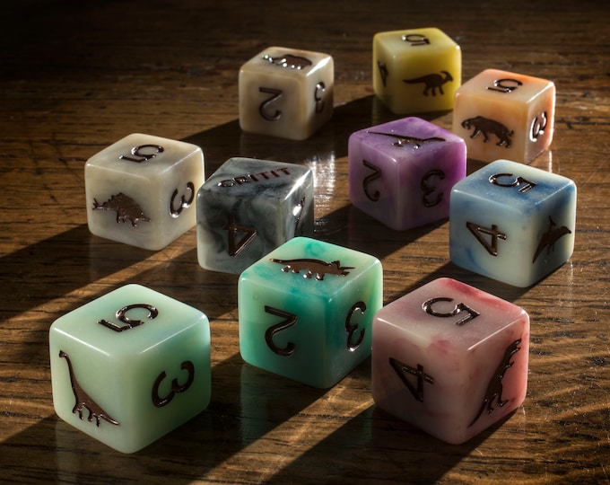 Dice D6 Set of 10 'spirit Of' Extinction Dinosaur Dice , Dungeons and ...