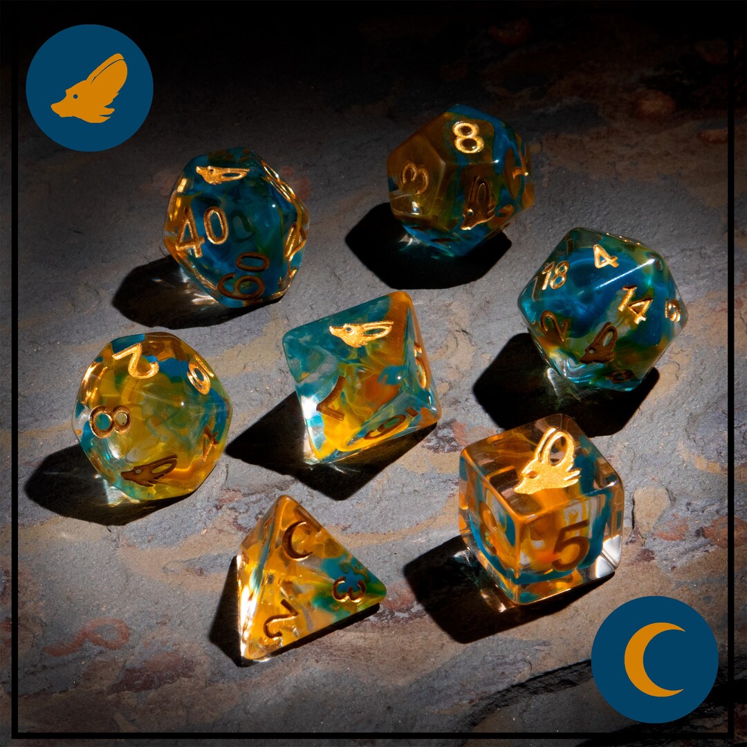 Dice RPG Set of 7 'spirit Of' Fennec Fox Dice , Dungeons and Dragons ...