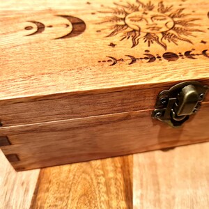 Celestial Sun Rectangular Box, RPG, Dice Box, Keepsake Box, Moon Phases ...