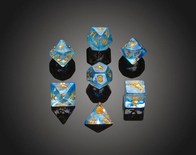 Dice RPG Set of 7 'spirit Of' Dolphin Dice Dungeons - Etsy