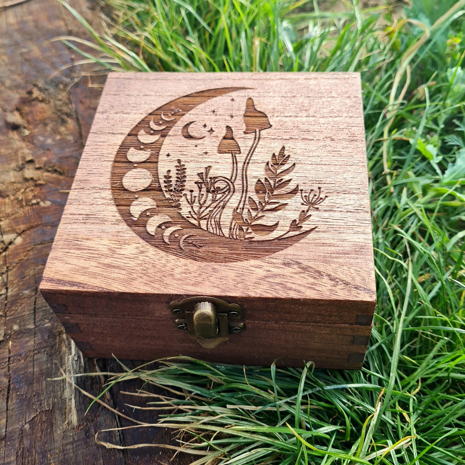 Mushroom Crescent Moon Box Storage Box Wooden Box RPG - Etsy UK