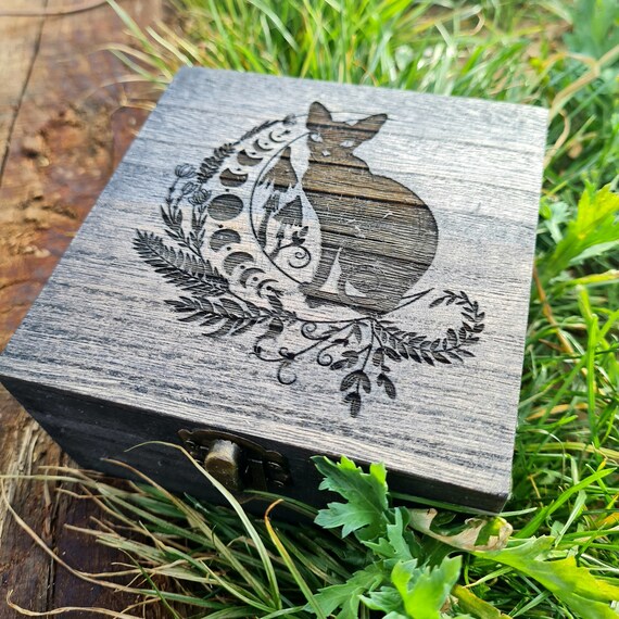 Moon Cat Box Mystic Cat Collector RPG Dice Box Keepsake - Etsy