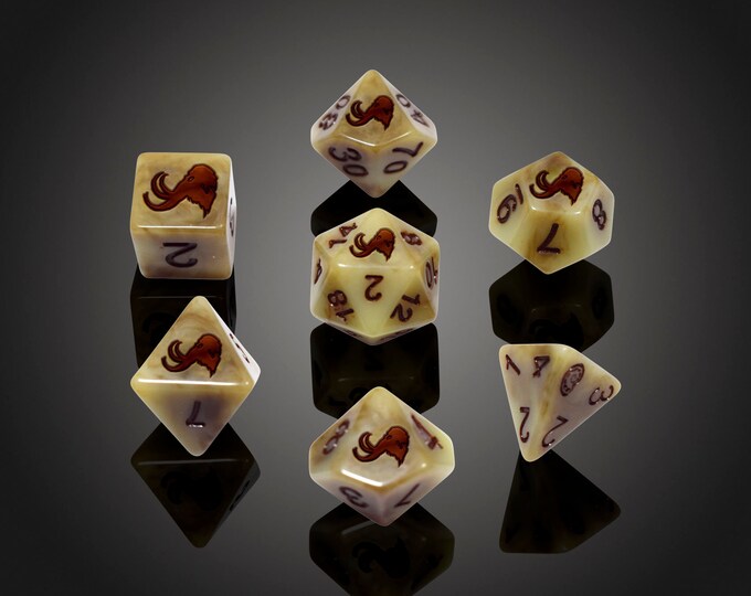 Dice RPG Set of 7 'spirit Of' Mammoth, Dungeons and Dragons, Pathfinder ...