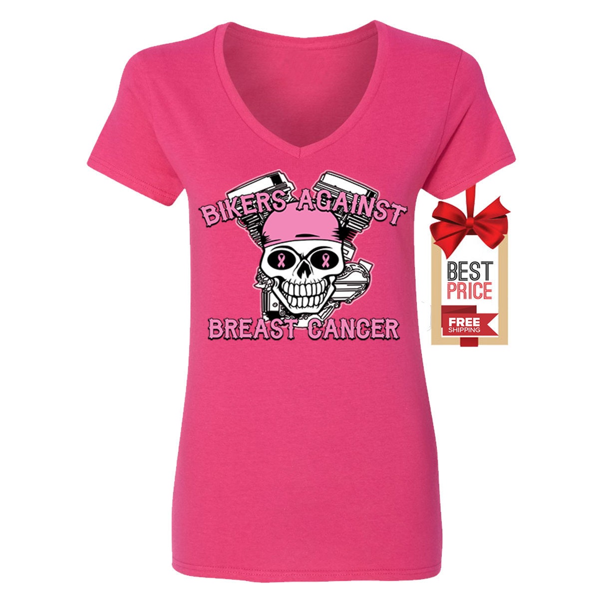 Bikers Against Breast Cancer With Engine Skull Breast Cancer | Etsy