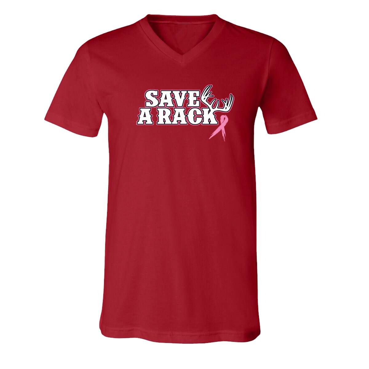 Save A Rack Pink Ribbon Breast Cancer Awareness Support V-neck | Etsy